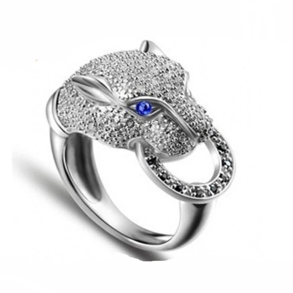 zdazzled | Jewelry | Leopard Crystals Cz Silver Ring New Size 6 | Poshmark